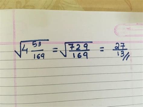 Square Root Of 4 53 169 Brainly In