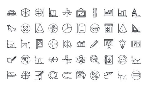 Línea De Colección De Iconos De Ciencia De La Escuela De Educación