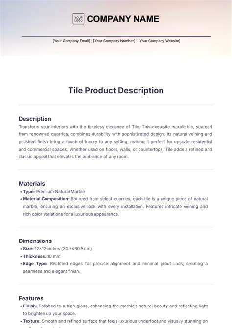 Free Product Description Templates And Examples Edit Online And Download