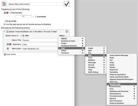 Actionselect Or Show A Menu Item Keyboard Maestro Wiki
