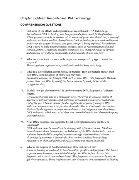 Chapter Eighteen Recombinant DNA Technology