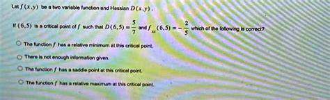 Video Solution Texts Let Fx Y Be A Two Variable Function And