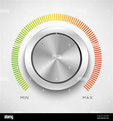 Realistic Metal Control Panel Tumbler Music Audio Sound Volume Knob Button Minimum Maximum