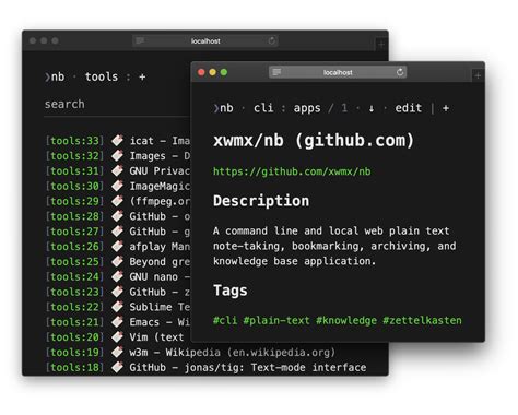 Nb · Command Line And Local Web Plain Text Note Taking Bookmarking Archiving And Knowledge