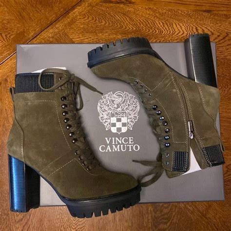 Vince Camuto Shoes Vince Camuto Combat Boot Greek Olive High Suede