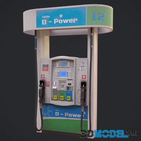 3d Model Modern American Style Gas Pump Pbr