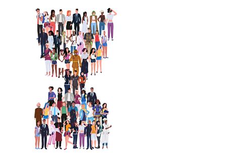 혼합 경주 사람들 그룹 다른 직업은 모래 시계에서 함께 서 있는 시간 관리 개념 남성 여성 노동자 전체 길이 수평 평면 흰색 배경 다양성에 대한 스톡 벡터 아트 및 기타