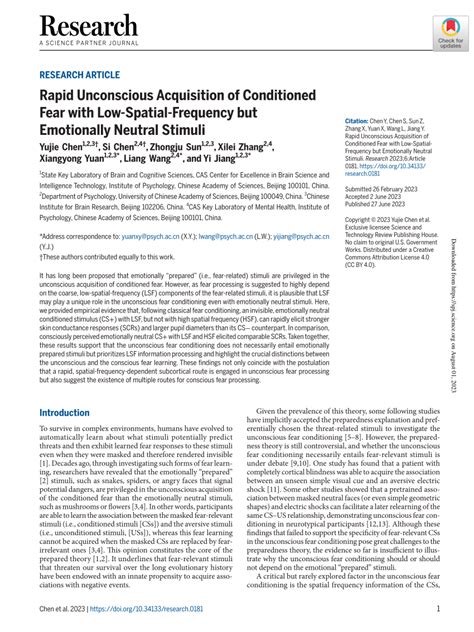 Pdf Rapid Unconscious Acquisition Of Conditioned Fear With Low Spatial Frequency But