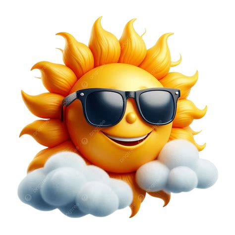 Happy Sun Emoji With Sunglass Lovely Funny Sunglasses Cartoon Png