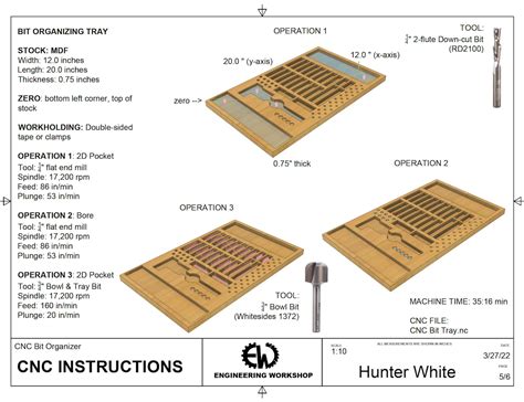 CNC Bit Work Holding Drawer Organizer Build Plans And CAD Etsy