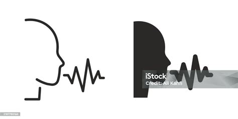 음성 인식 얇은 선과 글리프 솔리드 아이콘입니다 편집 가능한 획과 투명한 배경에 격리된 완벽한 픽셀 가상현실에 대한 스톡 벡터