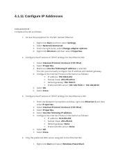 Configuring IP Addresses For Ethernet NICs Step By Step Guide Course Hero