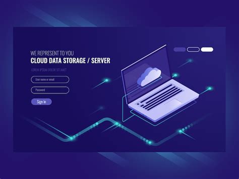 Free Vector Cloud Data Storage Remote Data Access Backup Copy Services