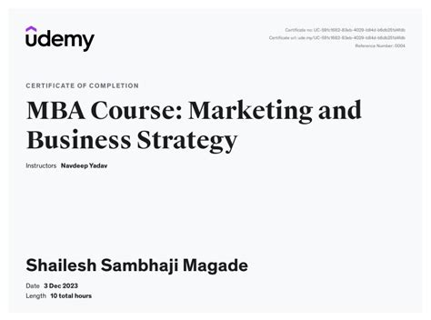 Shailesh Magade On Linkedin Udemycertification Udemy Mba Marketing