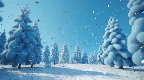 Animated Christmas Snowfall Background 3d Rendering Image Snowflakes