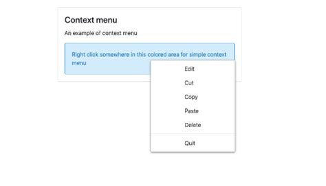 bootstrap 4 simple context menu context simple jquery