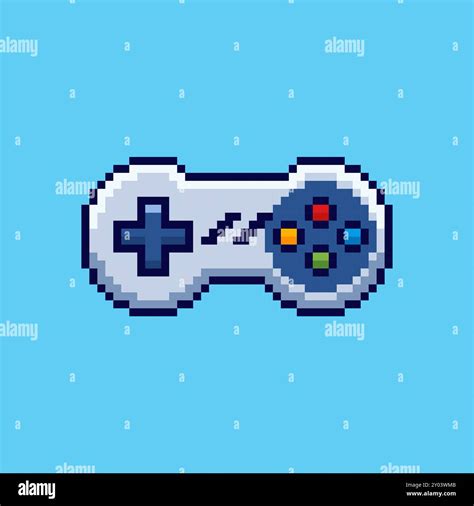 Vector Illustration Of Game Controller With Pixel Art Design Perfect
