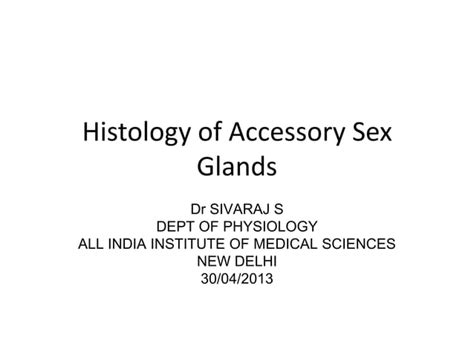 Histology Of Accessory Sex Glands Of Male PPTX