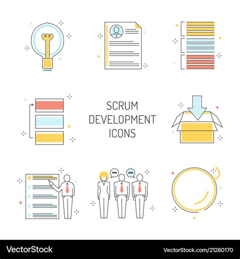 Scrum Development Icons Set Agile Methodology To