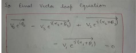 Solved Given The Following Equation For A Vector Loop