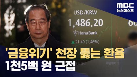 원달러 환율 1480원 돌파‥출렁이는 정치에 경제 비상등 20241227뉴스데스크mbc Youtube