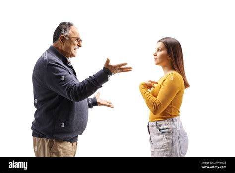 Profile Shot Of An Angry Mature Man Having An Argument With His