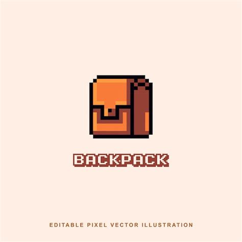 Premium Vector Pixel Backpack Icon Vector Illustration For Video Game Asset Motion Graphic And