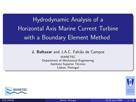 Hydrodynamic Analysis Of A Horizontal Axis Marine Current Turbine With A Boundary Element Method
