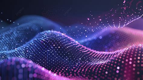 Abstract Digital Background With A Glowing Wave Of Particles And Dots Abstract Digital