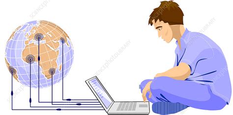 Man Using Internet Illustration Stock Image F0195664 Science