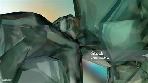 녹색 4 유리 바위 얼음 블록 투명 추상 극적인 열정적 인 럭셔리 럭셔리 3d 렌더링 그래픽 디자인 요소 배경 재료 개선에 대한 스톡 사진 및 기타 이미지 Istock