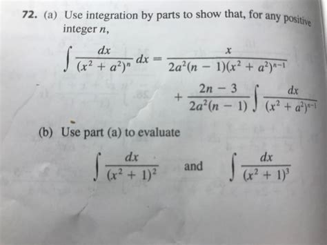 Solved A Use Integration By Parts To Show That For Chegg