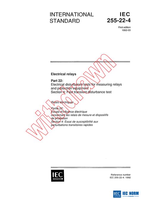 Iec 60255 22 4 1992 Pdf Iec Norm Store