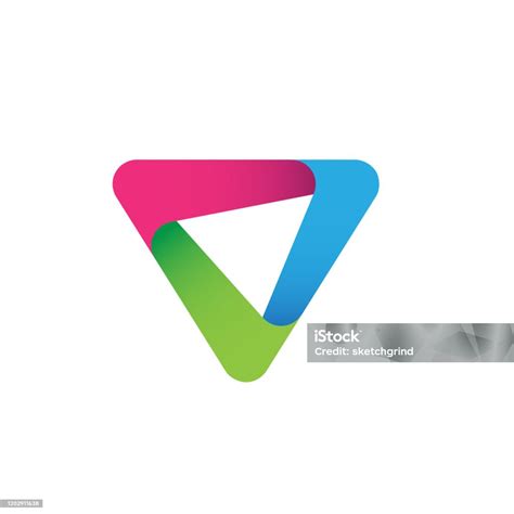 삼각형 로고 추상 프리즘 기하학적 모양 벡터 그래픽 기술 비즈니스 기하학 라인 미래형 다각형 레이아웃 화살표 마케팅 관점 기업 기술 델타 스펙트럼 로고에 대한 스톡 벡터