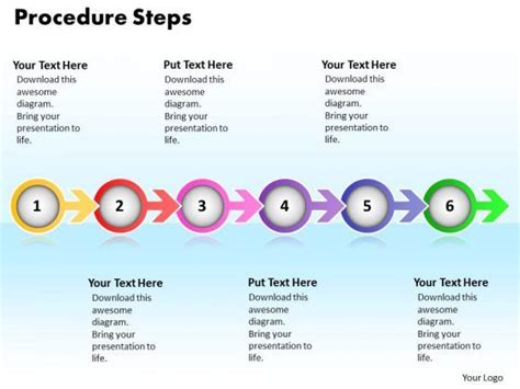 Ppt Continuous Way To Show Six Steps Working With Slide Numbers Procedure PowerPoint Templates