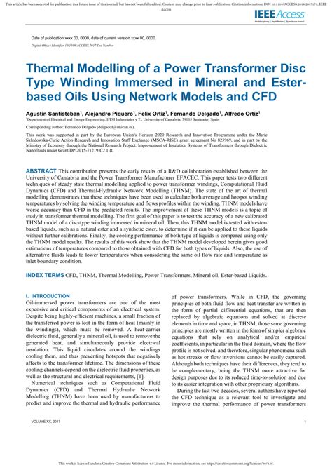 Pdf Thermal Modelling Of A Power Transformer Disc Type Winding Immersed In Mineral And Ester