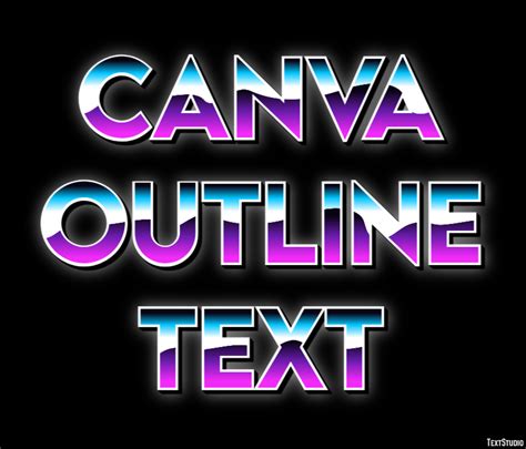 Canva Outline Text Text Effect And Logo Design Font
