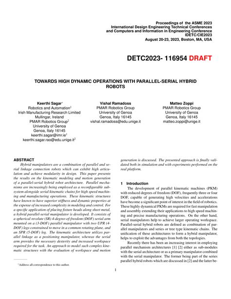 Pdf Towards High Dynamic Operations With Parallel Serial Hybrid Robots