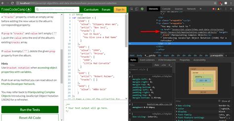 dead link to reference problem basic javascript record collection manipulating complex