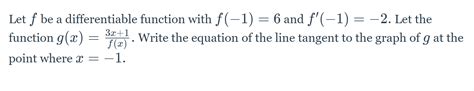 Solved Let F Be A Differentiable Function With F And Chegg Com