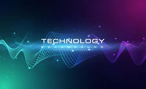 Digital Technology Blue Green Background Online Cyber Media Algorithm Pink Abstract Wave