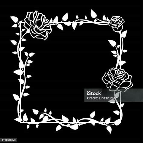 장미의 프레임입니다 세련 된 장식 테두리입니다 꽃 디자인 요소 벡터 그림 0명에 대한 스톡 벡터 아트 및 기타 이미지 0명 검은 테두리 검은색 Istock