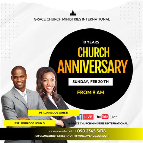 Church Anniversary Banners Church Anniversary Template Postermywall