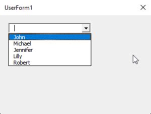 Vba Combobox Automate Excel