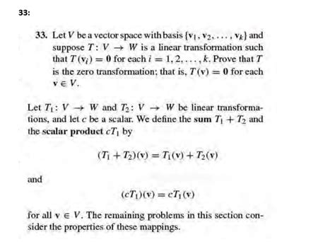 solved 25 assume that t defines a linear transformation