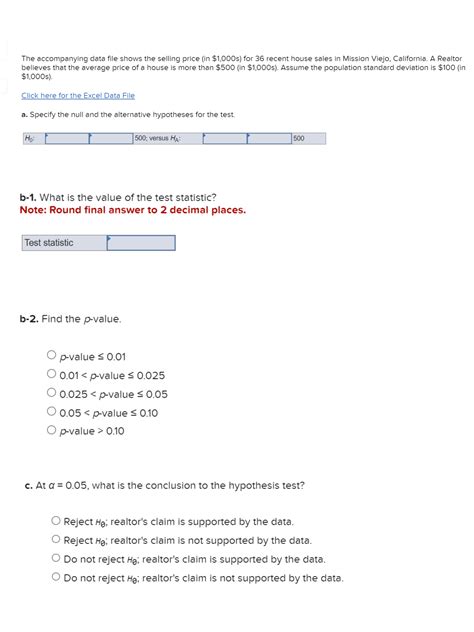 the accompanying data file shows the selling price
