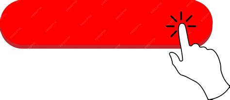 Premium Vector Click Here Red Oval Button Shape With Hand Pointer