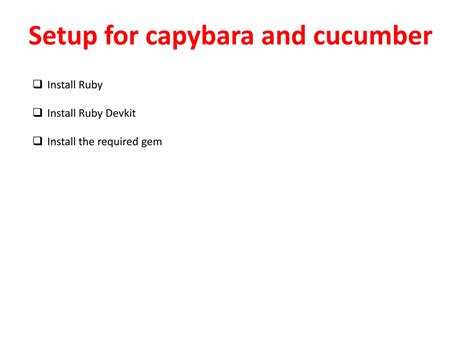 Capybara And Cucumber With Dsl Using Ruby Ppt