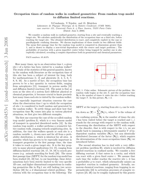 Pdf Occupation Times Of Random Walks In Confined Geometries From Random Trap Model To