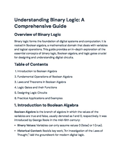 Understanding Binary Logic And Boolean Algebra Principles And Applications Understanding Binary
